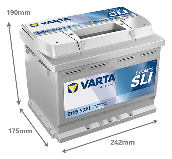 АКУМУЛАТОР Varta Dynamic SLI 63Ah D15 - GStroy